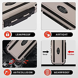 TRUSCEND Fishing Tackle Box Organizer and Storage, Waterproof Plastic Ice Fishing Lure Box, Small Bulk Saltwater Fishing Tackle Box Container for snacks with Adjustable Dividers, Fishing Gifts for Man