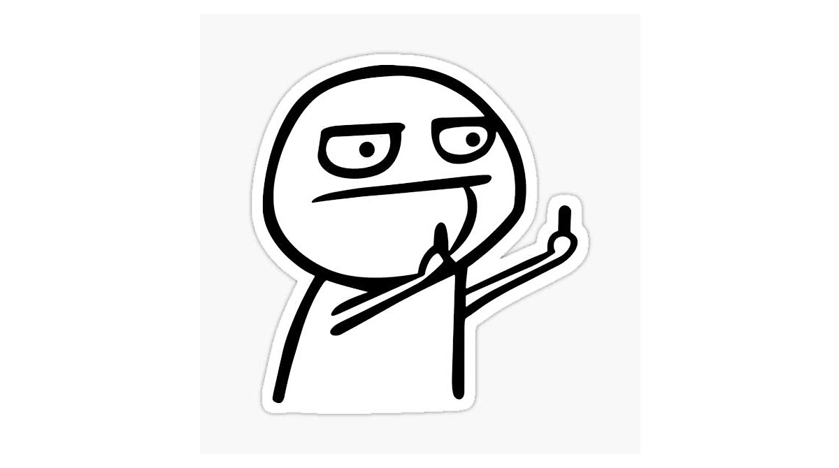 STICKY DUDE Middle Finger Meme Sticker - 5" Decal