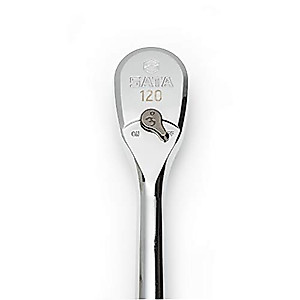 SATA 1/2-Inch Drive 120P Professional Ratchet with Dual-Pawl 60-Tooth Teardrop Head and 3-Degree Swing Arc, Heavy-Duty - ST13974