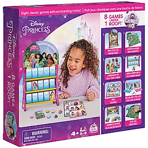 Disney Princess, Games HQ Board Games for Kids Checkers Tic Tac Toe Bingo Go Fish Card Games Disney Princess Toys, for Preschoolers Ages 4 and up