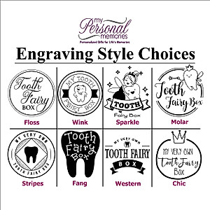 My Personal Memories Wood Tooth Fairy Box - Baby Keepsake for Boys, Girls, Children, Kids