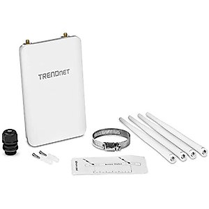 TRENDnet 5 DBI Wireless AC1300 Outdoor PoE+ Omni-Directional Access Point, TEW-841APBO, 4 X 5 DBI Omni Directional Antennas, Point-to-Point & Point-to-Multi-Point WiFi Bridging, IEEE 802.3AT PoE+