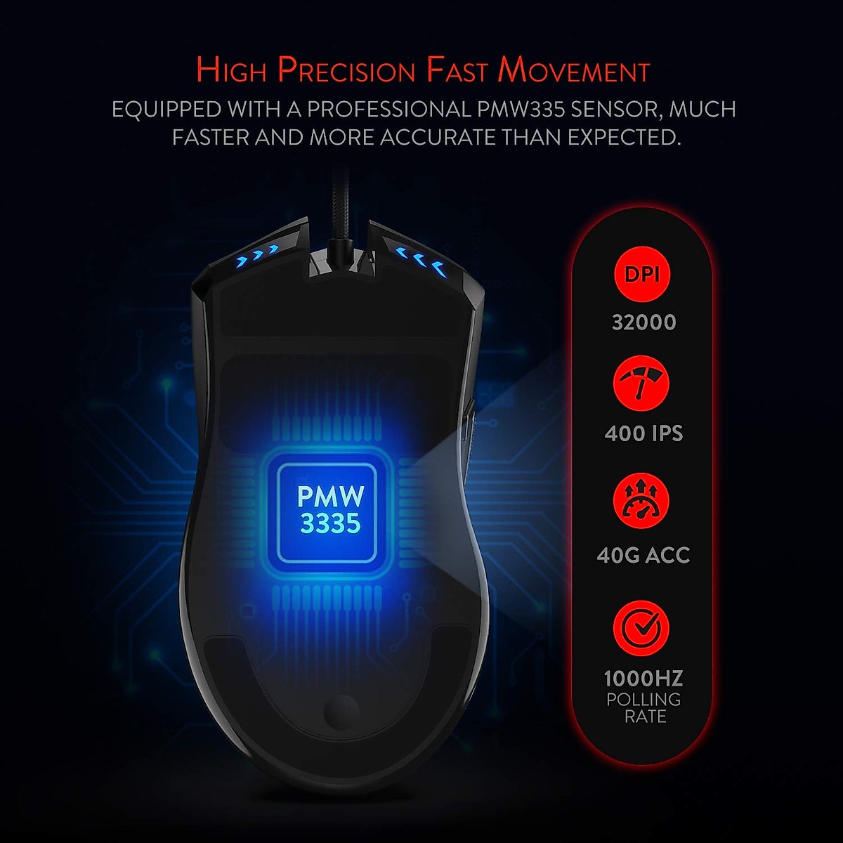 Redragon K585-BA One-Handed RGB Gaming Keyboard and M721-Pro RGB Mouse Combo, 32,000DPI, 10 Programmable Buttons, RGB LED Backlit Keyboard Mouse Set for PC, Laptop, Computer, Blue Switch