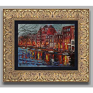 (SOLD) Lights Along Amsterdam - the canals of the Netherlands by internationally renown painter Yary Dluhos