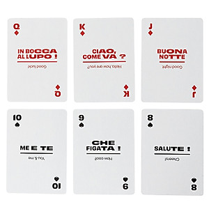 Italian Lingo Playing Cards in Wayfarer Tin Box | Travel Flashcards | Learn Italian Vocabulary in A Fun & Easy Way | 52 Essential Translations