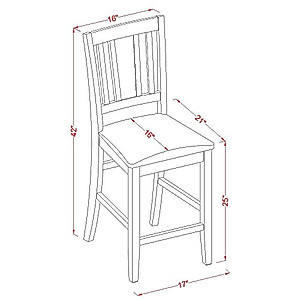 EAST WEST FURNITURE 5 PC counter height Dining room set-pub Table and 4 Kitchen bar stool