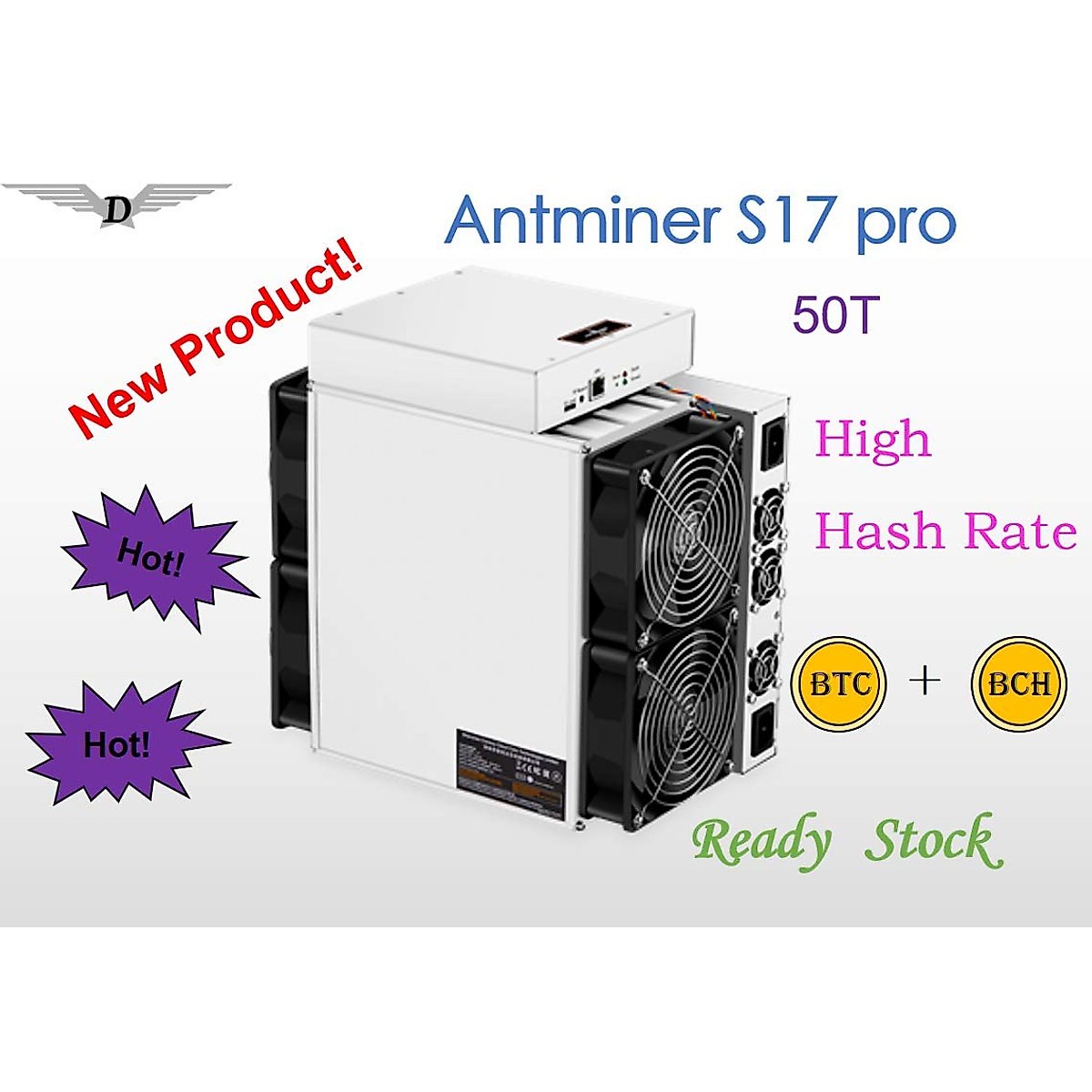 AntMiner S17 Pro 50T Asic Miner Sha256 BCH BTC Bitcoin Mining Machine bitmain s17Pro with Original PSU Power Supply