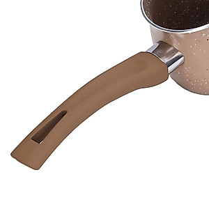 8cm Non Stick Milk Pan, Single Handle Anti scalding Coffee Pot, NonStick Pan Mini Milk Pot Ceramic Coffee Pot(Coffee)