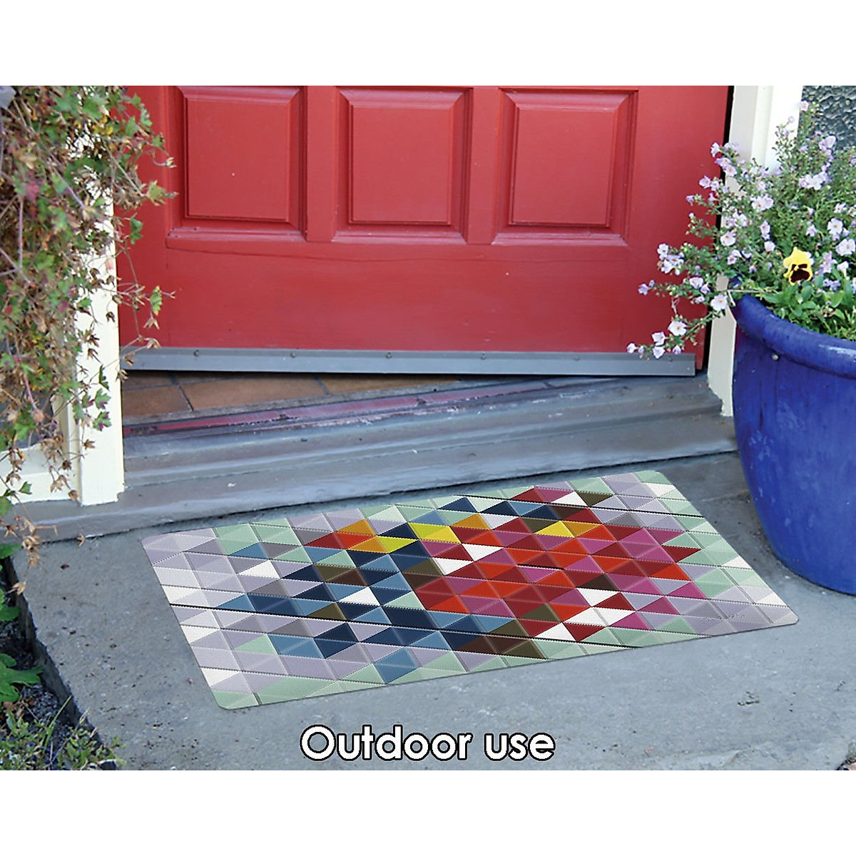 Toland Home Garden 800304 Prism Party Geometric Door Mat 18x30 Inch Triangle Outdoor Doormat for Entryway Indoor Entrance