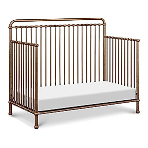 NAMESAKE Winston 4-in-1 Convertible Metal Crib in Vintage Gold, Greenguard Gold Certified