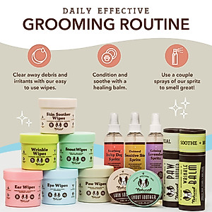 Natural Dog Eye Wipes for Dogs -50 Cnt- Soothing Dog Eye Wipes with Natural, Non-Irritating Ingredients Green Tea & Goldenseal, Effective Dog Tear Stain Remover Wipe & Dog Eye Gunk Remover Wipe, Vegan