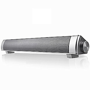 Powerful Portable Soundbar for iMac MacBook PC iPhone Bluetooth 3.0 +EDR, Speakerphone, Powerful 1800mAh Lithium Battery, Super Bass, 3D Stereo Surround Sound 2.0 Channel, Home Cinema System (Silver)