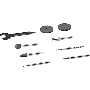 Dremel 735-01 Glass Etching Rotary Tool Accessories Kit - 8 Piece Set - Includes Grinding Stones, Polishing Disc, and Diamond Drill Bit, Blue