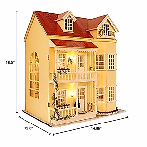 Flever® Dollhouse Miniature DIY House Kit Manual Creative with Furniture for Romantic Artwork Gift-Great Villa (Fairy Homeland)