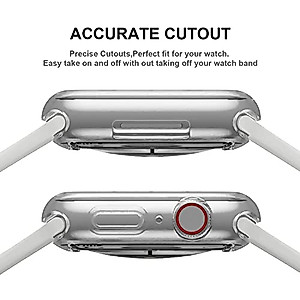 HANKN 2 Pack 45mm Clear Screen Protector Case for Apple Watch Series 9 8 7 45mm Case, Soft TPU Full Coverage Front Protective Shockproof iWatch Bumper Cover (Clear+Clear, 45mm)