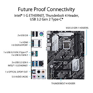 ASUS Prime Z590-V LGA 1200 (Intel® 11th/10th Gen) ATX motherboard (PCIe 4.0, 8+1 Power Stages, 3X M.2, 1Gb LAN,SPI-TPM header, Thunderbolt™ 4 support, Aura Sync RGB)