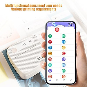 Bluetooth Thermal Shipping Label Printer, Portable Wireless Thermal Printer, Photo Sticker Printer, Support multiple devices, Portable Printers for Storage, School, Office, Home Use, Print Size 2.24in