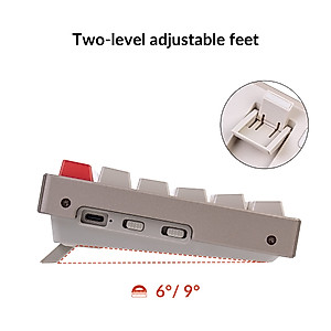 Keychron K2 75% Layout Bluetooth Wireless Mechanical Gaming Keyboard for Mac, Multitasking Type-C Wired 84 Keys Computer Keyboard for Windows with Keychron Mechanical Red Switch Aluminum Frame