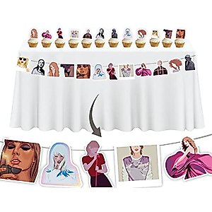 Party Decorations for Music Birthday Decorations, ERAS Cutout Cake Toppers, Backdrop Banner Wall Decor, and Party Supplies (25 Pcs)