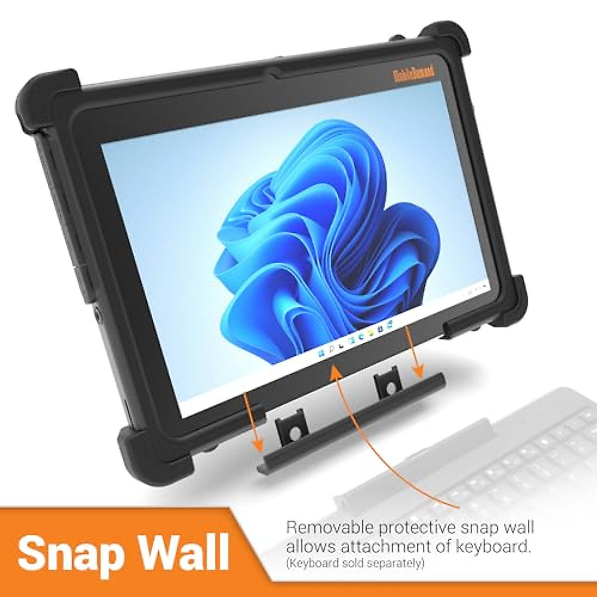 MobileDemand Flex 10B Rugged 10 inch Tablet with Windows 11 Pro Upgrade, Ultra Lightweight 3000mAh Battery 4GB, Tablet PC, Handheld PC with Handstrap for Rough Outdoor Work and Business Activities