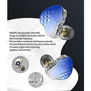 KBEAR Robin IEM, Stereo Wired Eerphones, Powerful Resolution 1DD+4BA Hybrid HiFi Earphone Earbuds, Noise Isolating in-Ear Earphones with Detachable Cable 0.78mm 2Pin for Audiophile (Gold, No Mic)…