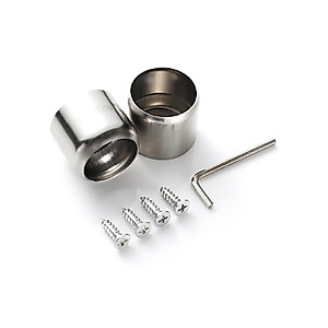 Autuwintor Hanging Closet Rod Heavy Duty with End Caps Adjustable Closet Rod 16-26 Inches Stainless Steel Silver Quantity-1pcs