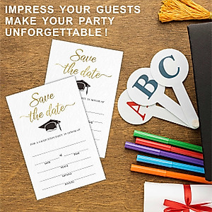 Save The Date Graduation Party Invitations With Envelopes(20 Pack), grad cap 2023 Grad Party Announcement Invite Cards For Him or Her, University Grad Celebration,Party Favors & Supplies-BYYQK-A04