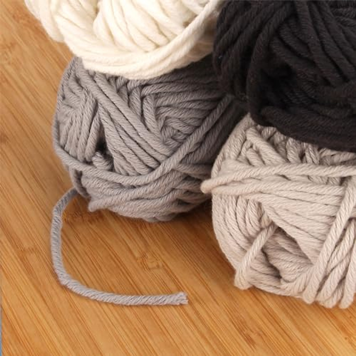 JubileeYarn Lacery Yarn - Chunky Cotton - 100g/Skein - Shades of Grey - 4 Skeins