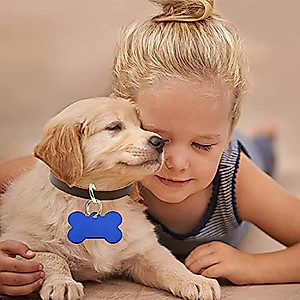 NC 20 Pcs Pet ID Tag Bone Shape Double Sided Dog Cat Pet Name Phone Number ID Tag Charm Personalized, 38MM