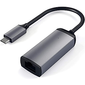 Satechi Aluminum Type-C Gigabit Ethernet Adapter - Compatible with 2022 MacBook Pro/Air M2, 2021 MacBook Pro M1, 2020 MacBook Air/Pro M1, 2021 iPad Pro M1 (Space Gray)
