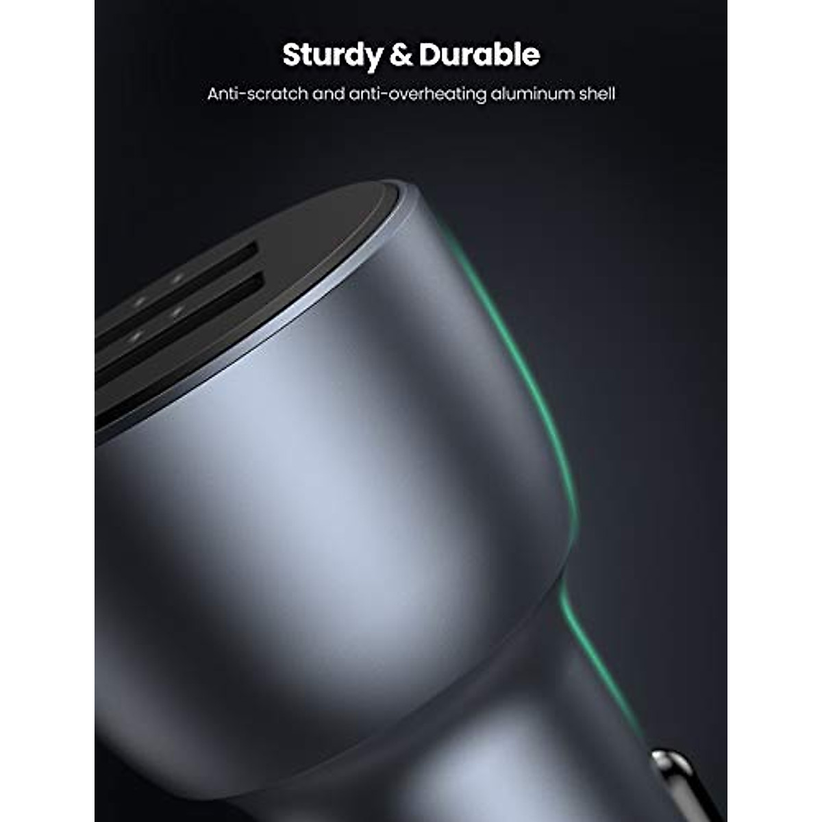 UGREEN USB Car Charger 36W - 12V USB Charger Multi Ports Fast Car Charger Adapter Compatible with iPhone 14/13/12/11/SE/XR, Galaxy S22/S21/S20/S10/Note 20, Pixel 5/4/3 (USB A to C Cable Included)