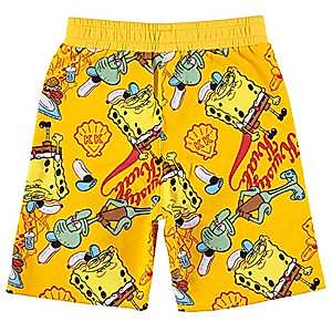 SpongeBob SquarePants Boy's T-Shirt and Shorts Bundle (Gold, 18-20)