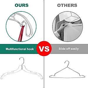 Quality Hangers Clear Hangers 12 Pack - Crystal Hangers for Clothes - Durable Plastic Hanger Set - Invisible Dress Hangers for Suits - Heavy Duty Hangers - Nonslip Coat and Shirt Hangers
