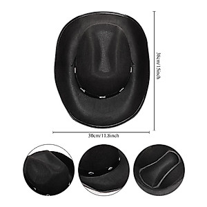 Yaomiao 70s Hippie Womens Fringe Vest Western Felt Cowgirl Hat Cowgirl Costume Rivets Sleeveless Faux Suede Tassels Jacket (Black,L)