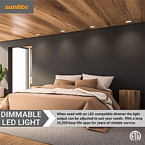 Sunlite LED PAR16 Long Neck Recessed Spotlight Bulb, 7 Watt, (75W Halogen Replacement), 500 Lumens, Medium (E26) Base, Dimmable, ETL Listed, 2700K Soft White, 6 Pack
