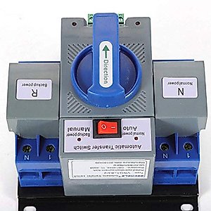 JONASC 63A 2P Dual Power Automatic Transfer Switch 110V Generator Changeover Switch 50HZ/60HZ