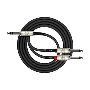Kirlin Cable Y-336PR-03 - 3-Feet - 1/4-Inch Stereo Plug to Dual 1/4-Inch Mono Plug Y-Cable