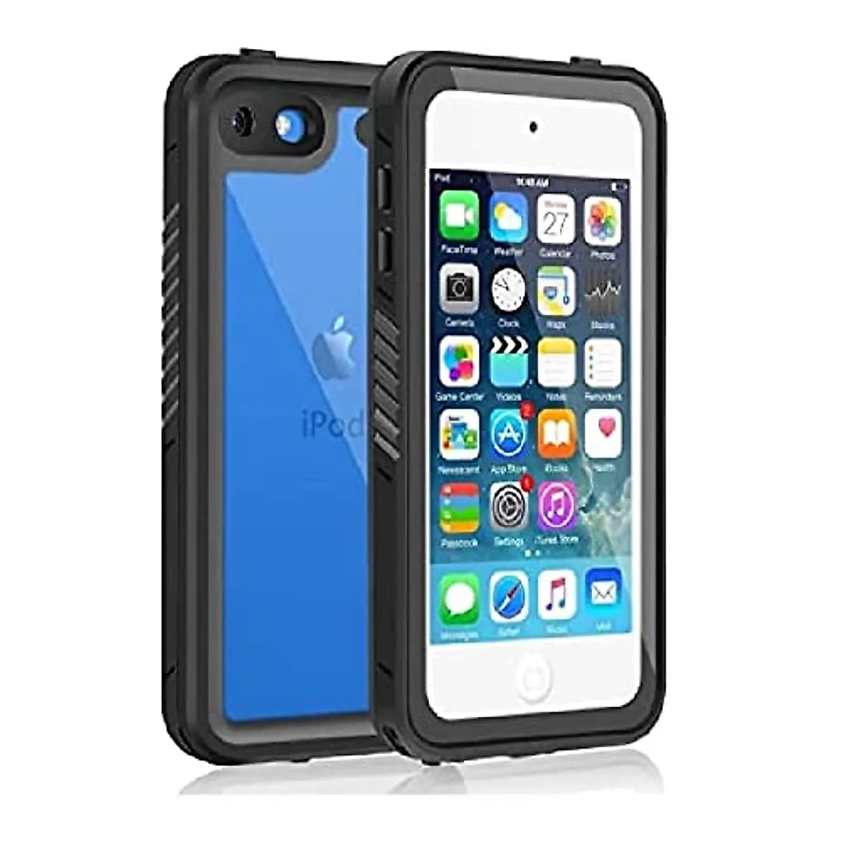 iPod Touch 7 Case Waterproof, DINGXIN IP68 Certified Waterproof Shockproof Dirtproof Snowproof Rugged Case for iPod Touch 7th Generation 2019 (Black)
