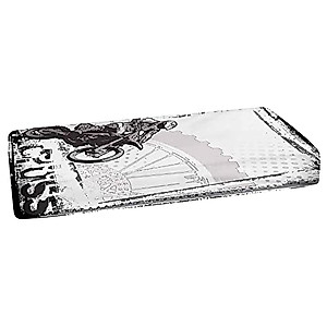Motorcycle Fitted Crib Sheet,Motocross Racer Image Grungy Background Poster Style Monochromic Artwork Print Microfiber Silky Soft Toddler Mattress Sheet Fitted,28"x 52"x 8'',Baby Sheet for Boys Girls