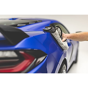 The Rag Company - The Gauntlet Drying Towel - 70/30 Blend Korean Microfiber, Designed to Dry Vehicles Faster Without Scratching Paint or Glass, 900gsm, 15in x 24in, Ice Grey/Grey, 2 Pack