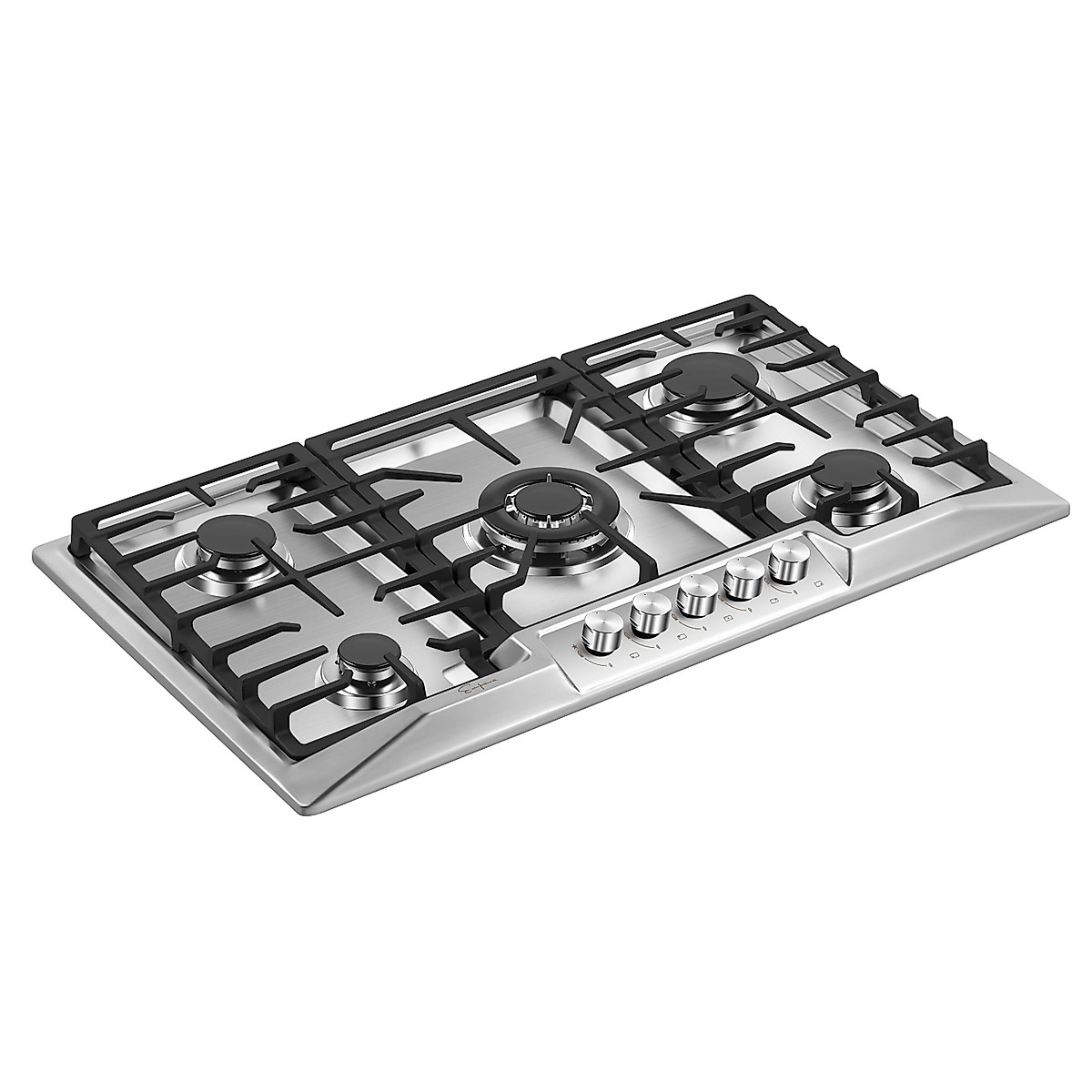 Empava 36 Inch Gas Stove Cooktop 5 Italy Sabaf Sealed Burners NG/LPG Convertible in Stainless Steel