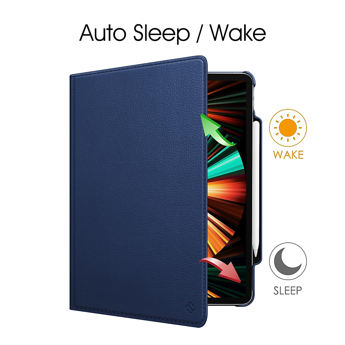 Fintie Rotating Case for iPad Pro 12.9-inch 6th Generation 2022-360 Degree Swiveling Protective Cover with Pencil Holder, Auto Sleep/Wake, Also Fit iPad Pro 12.9" 5th/4th/3rd Gen, Navy