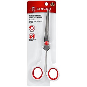SINGER 00447 6-3/4-Inch Fabric Scissors with Comfort Grip,