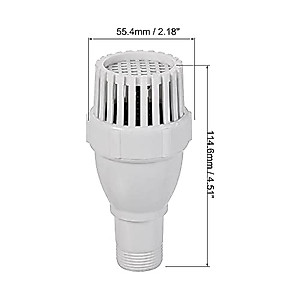 uxcell Foot Valve, G3/4 Thread Filter Strainer Check Valve for Home Garden Water Well Pump Pool, PVC, White Pack of 2