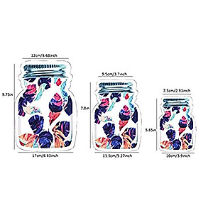 Enkrio 45 Pack Mason Jar Zipper Bags Reusable Jar Bags Mason Reusable Food Storage Bags Sandwich Bags Ziplock Bags for Kitchen Camping Picnic Organizer (15L 15M 15S)