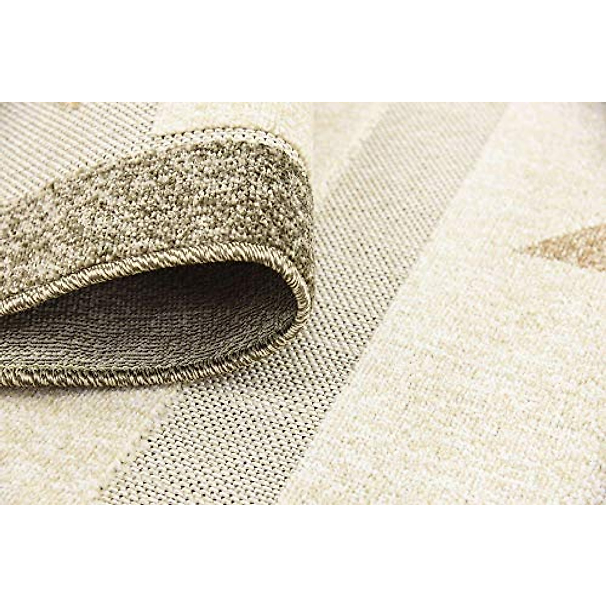 Unique Loom Modern Collection Geometric, High-Low Pile, Vintage, Arrows, Indoor and Outdoor Area Rug, 9 ft x 12 ft, Light Brown/Beige