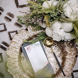 Spsyrine Gold Reef Charger Plates, 13" Table Chargers for Dinner Plate, Set of 6 Elegant Plastic Chargers Bulk Wedding, Tabletop Decor for Party, Events, Holidays.