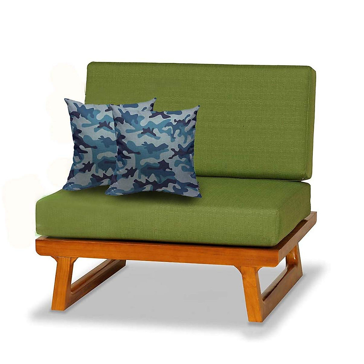 Mugod Blue Camouflage Throw Pillow Cover Sea Water Camouflage Seamless Pattern Decorative Square Pillow Case for Home Bedroom Living Room Cushion Cover 18x18 Inch