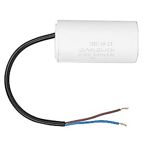 CBB60 Capacitor, 250V AC 120uF 50/60Hz Motor Start Run Capacitor, with Wire , for Air Conditioners, Compressors, Motors