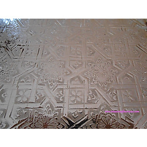 Moroccan Tea Tray Serving Cocktail Silver Handmade Fez Large Round